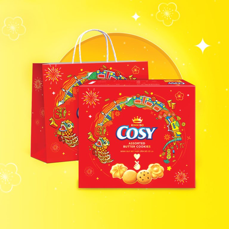 Bánh quy bơ Cosy thập cẩm Sôcôla Hộp giấy - Bánh Trung Thu Kinh Đô